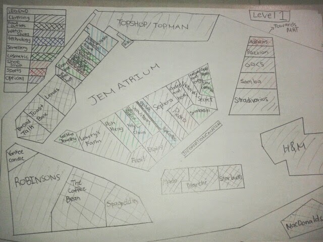GEOGRAPHY FIELDWORK : FLOOR PLAN OF JEM LEVEL 1